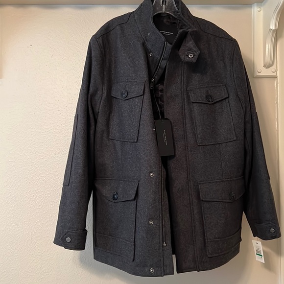 Andrew Marc | Jackets & Coats | Bnwt Andrew Marc Charcoal Military Coat ...